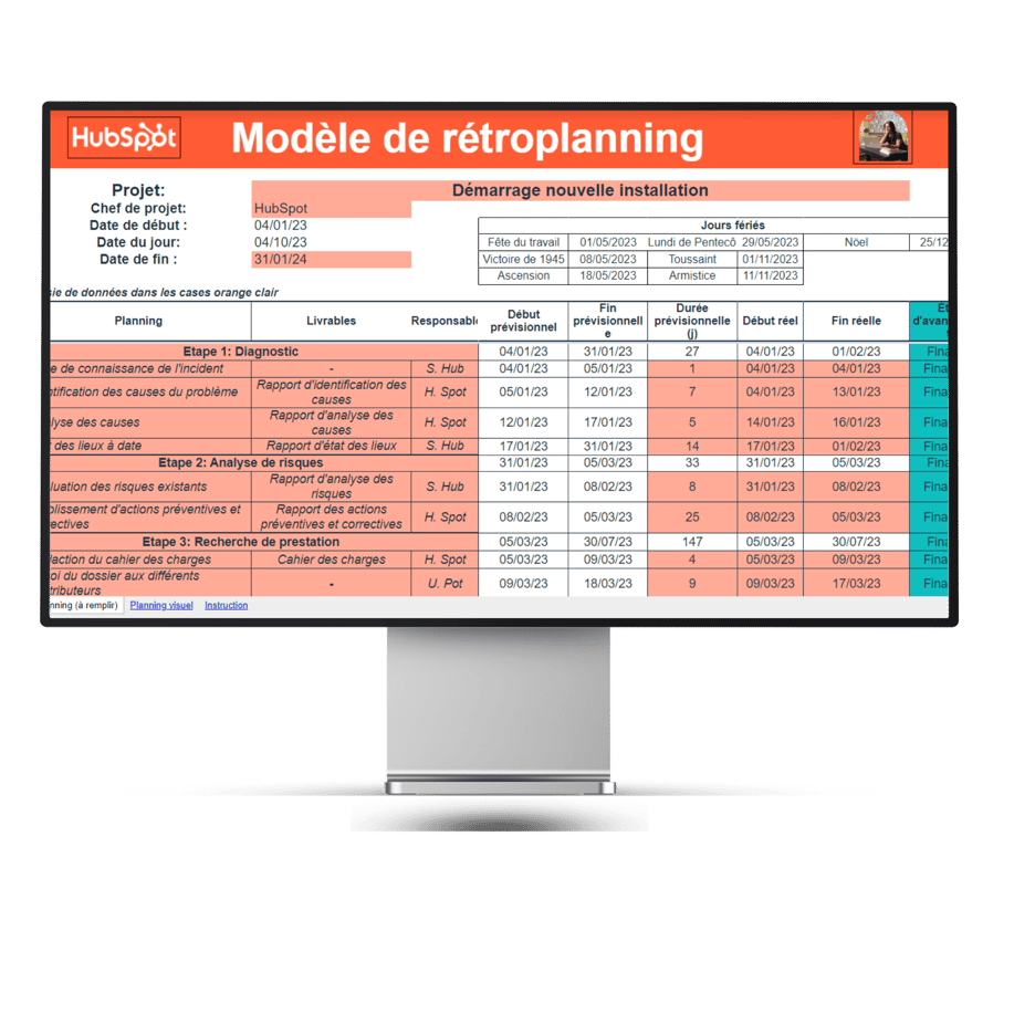 Modèle de rétroplanning